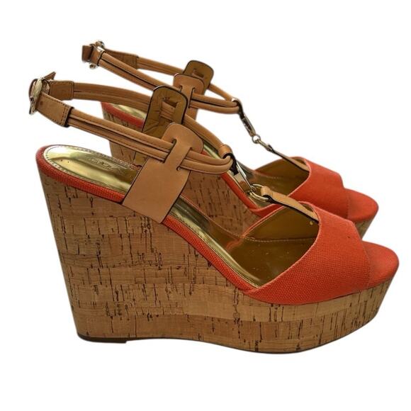 Coach | Shoes | Coach Linden Wedge Platform Canvas Sandal Womens 85 ...
